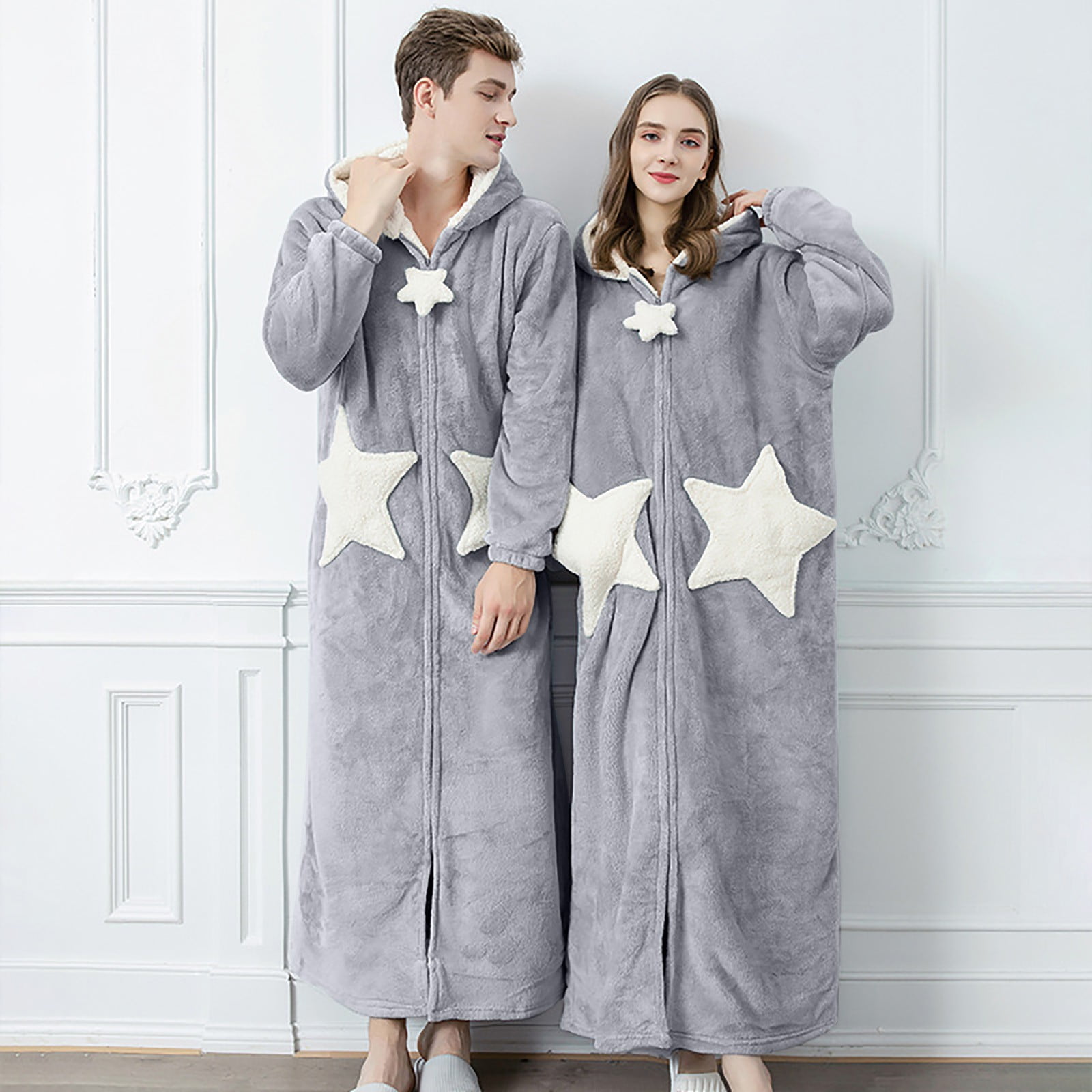 Dyfzdhu Nightgowns for Women Night Gown Female Star Coral Fleece ...