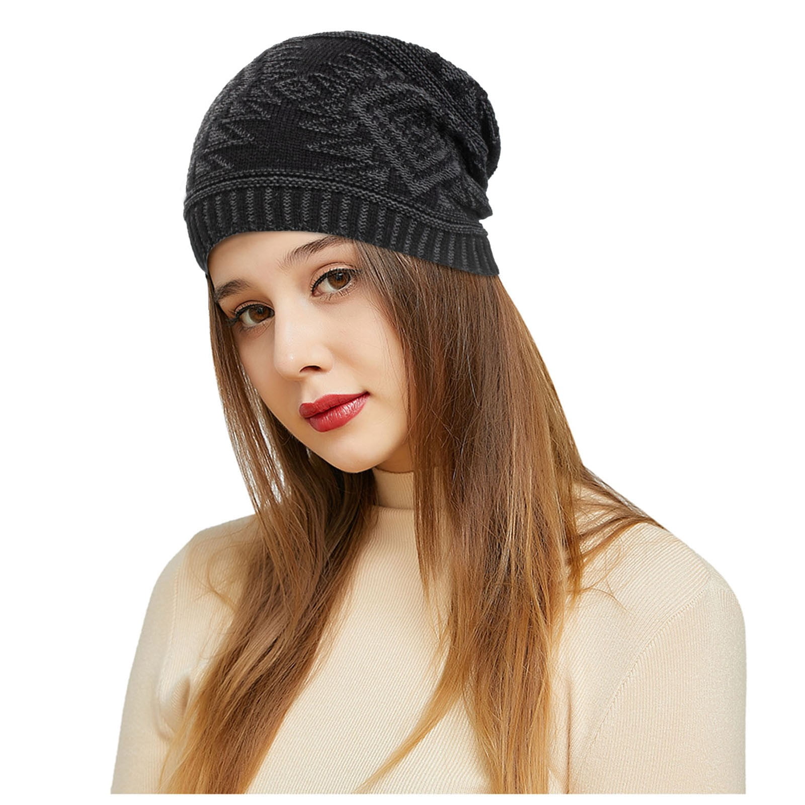 Dyfzdhu Outdoor Winter Adult Neutral Keep Warm Printing Hats Plush ...