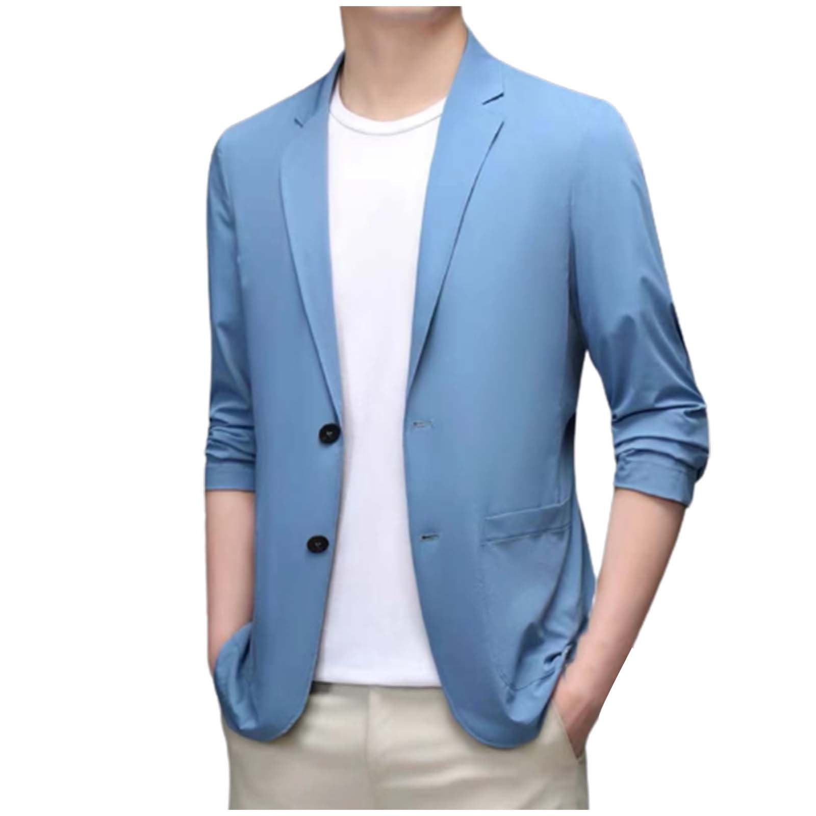 Dyfzdhu Plus Size Blazers for Men Business Casual Spring Summer Long ...