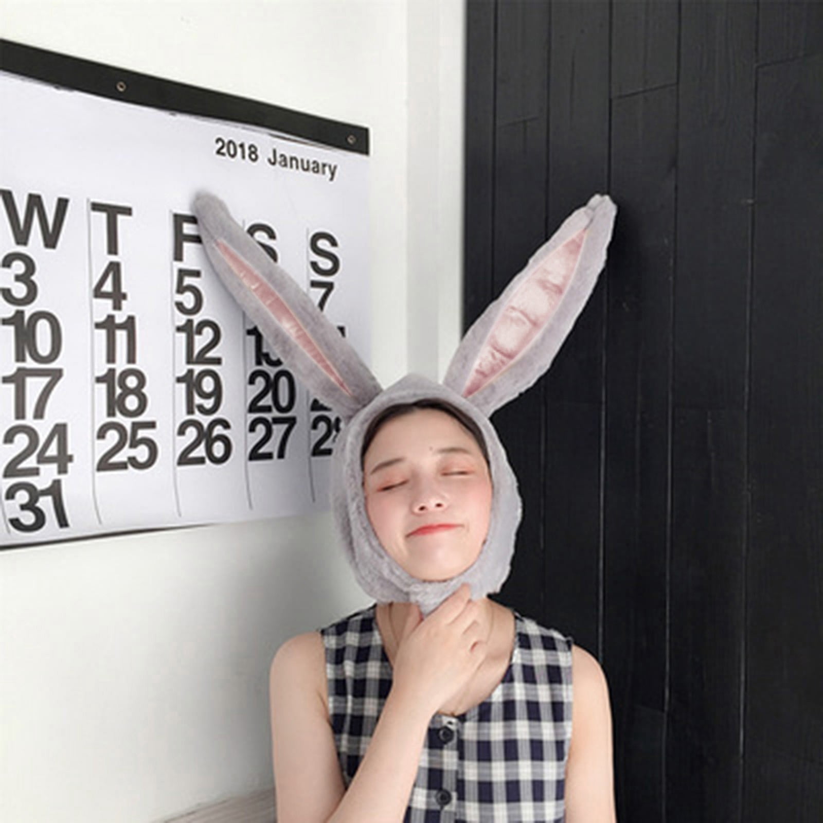 Dyfzdhu Plush Fun Bunny Ear S Hood Women Costume Hats Warm Soft And ...