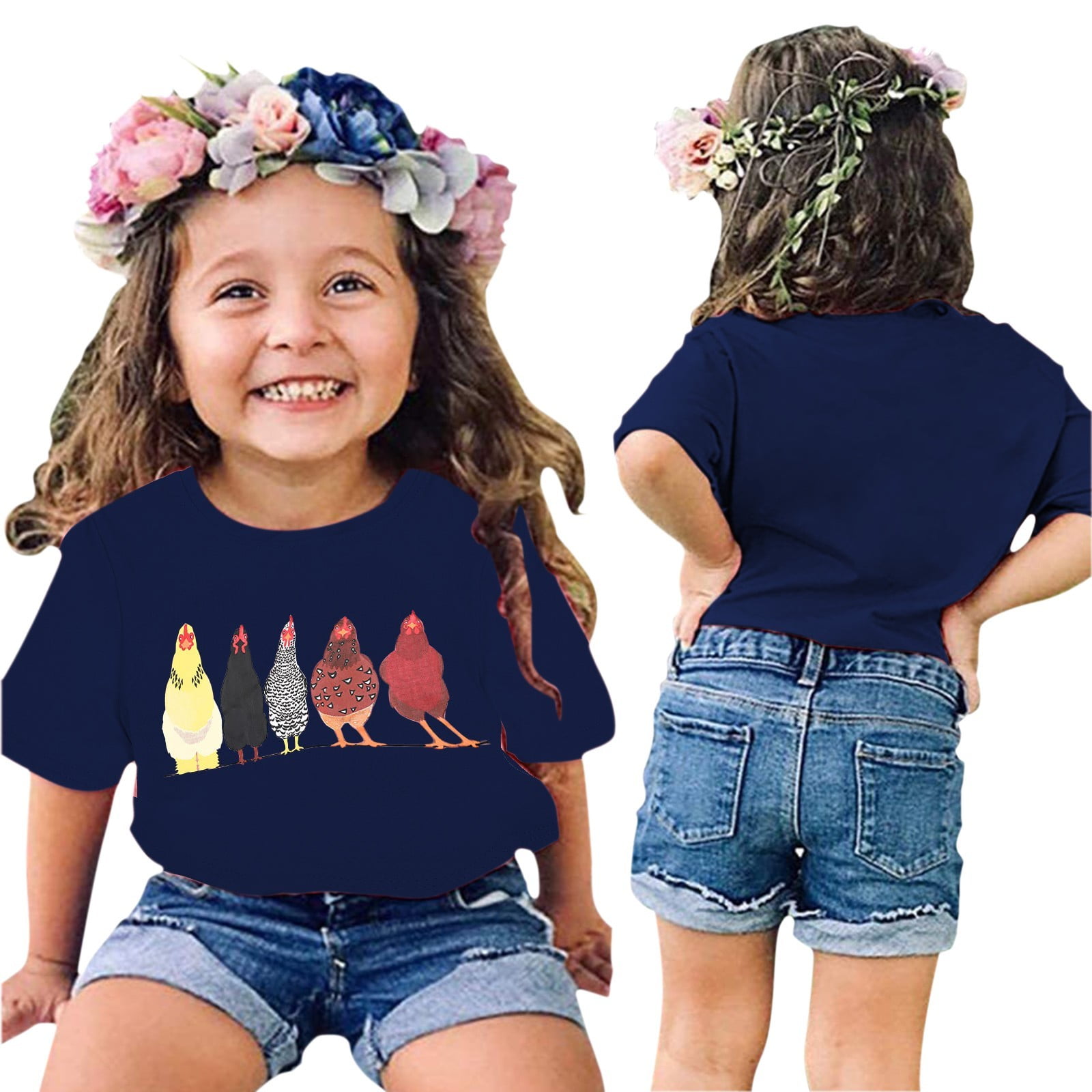 Dyfzdhu Preschool T-shirt Cute Chicken Farm Cotton Boys And Girls ...