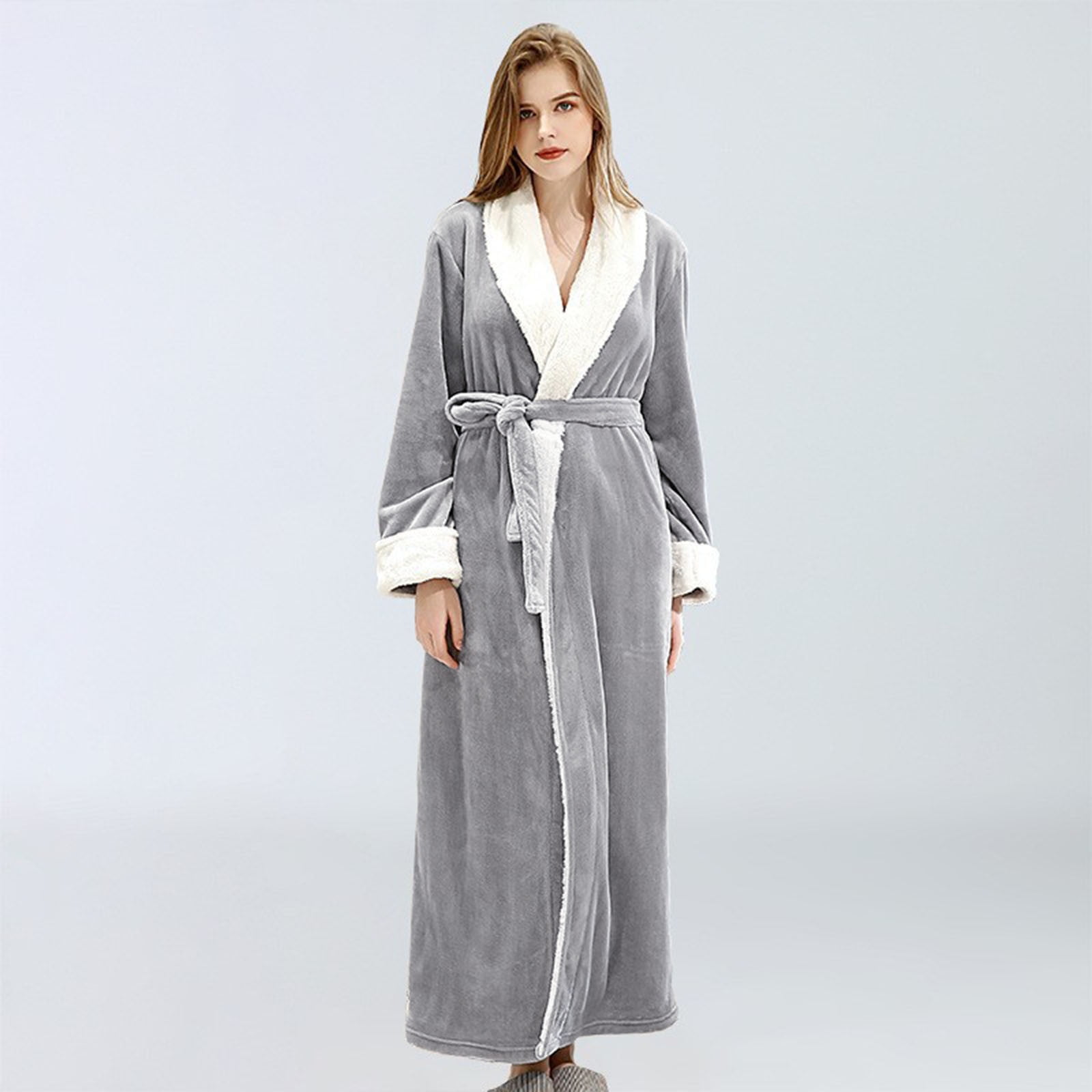Dyfzdhu Robes for Women Fleece Robe Soft Plush Bathrobe Fluffy Cute ...