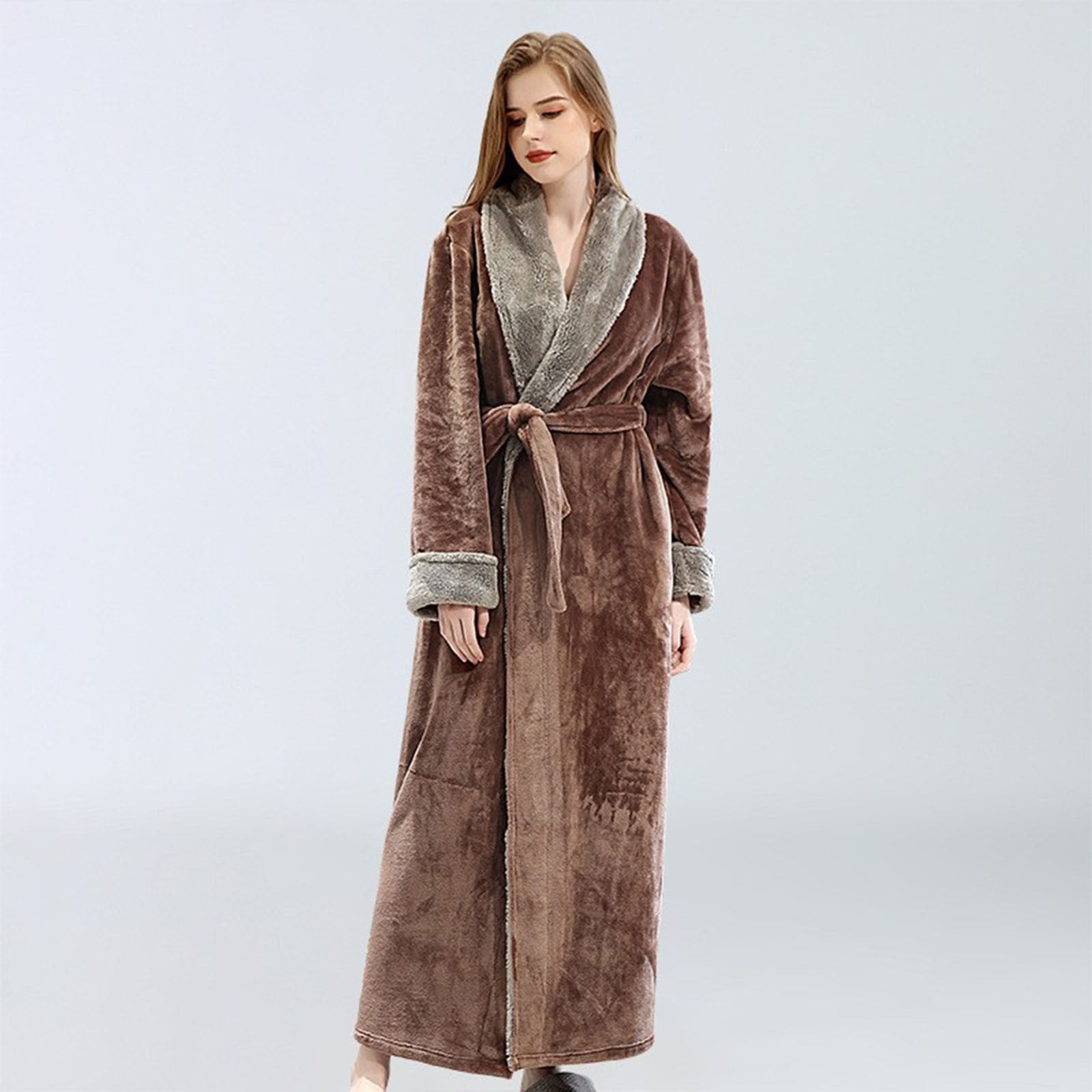 Dyfzdhu Robes for Women Fleece Robe Soft Plush Bathrobe Fluffy Cute ...