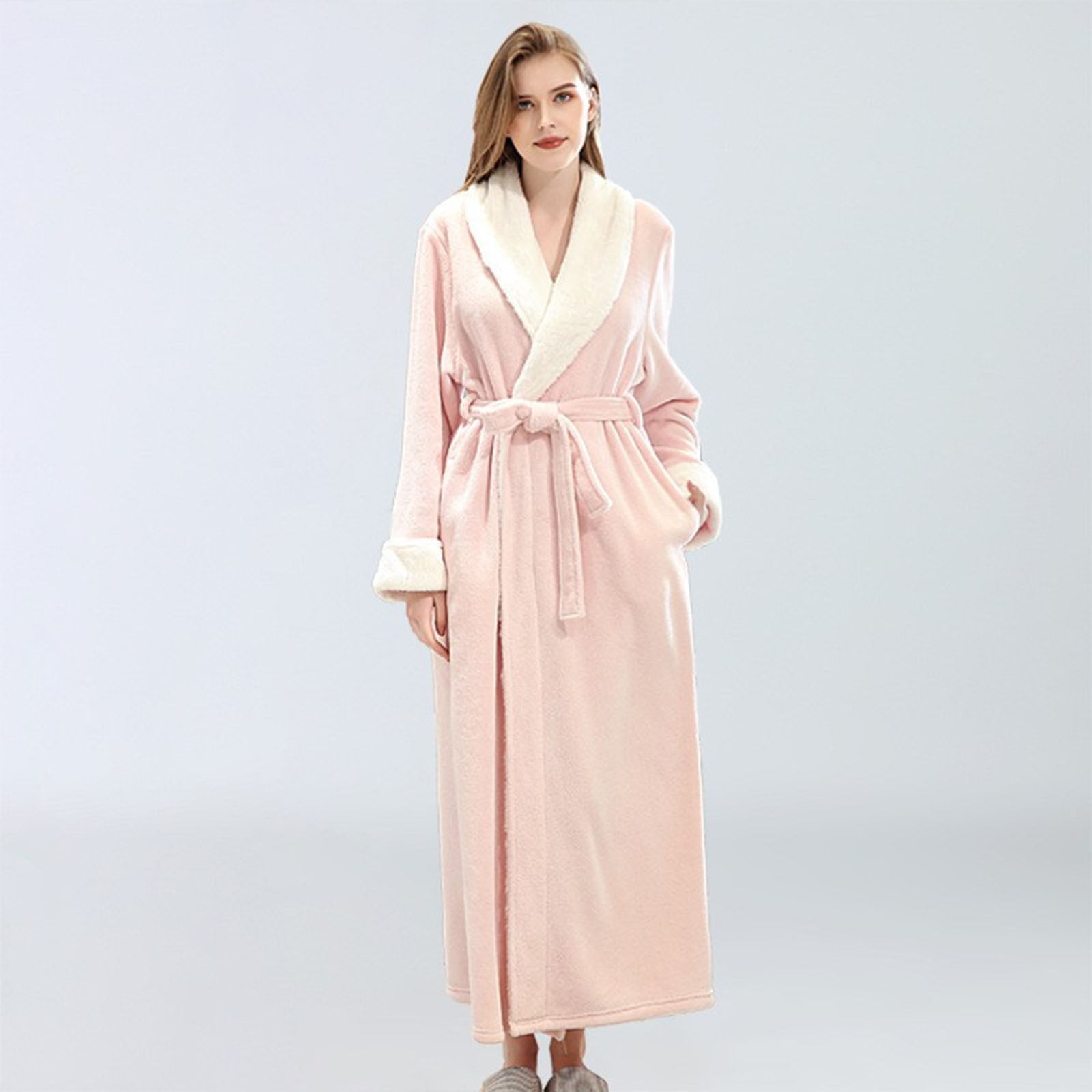 Dyfzdhu Robes for Women Fleece Robe Soft Plush Bathrobe Fluffy Cute ...