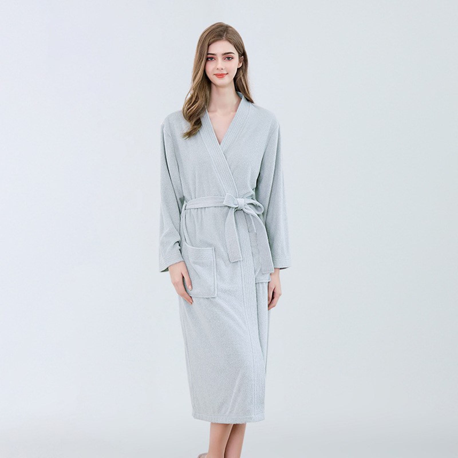 Dyfzdhu Robes for Women Fleece Robe Soft Shawl Collar Bathrobe Plush ...