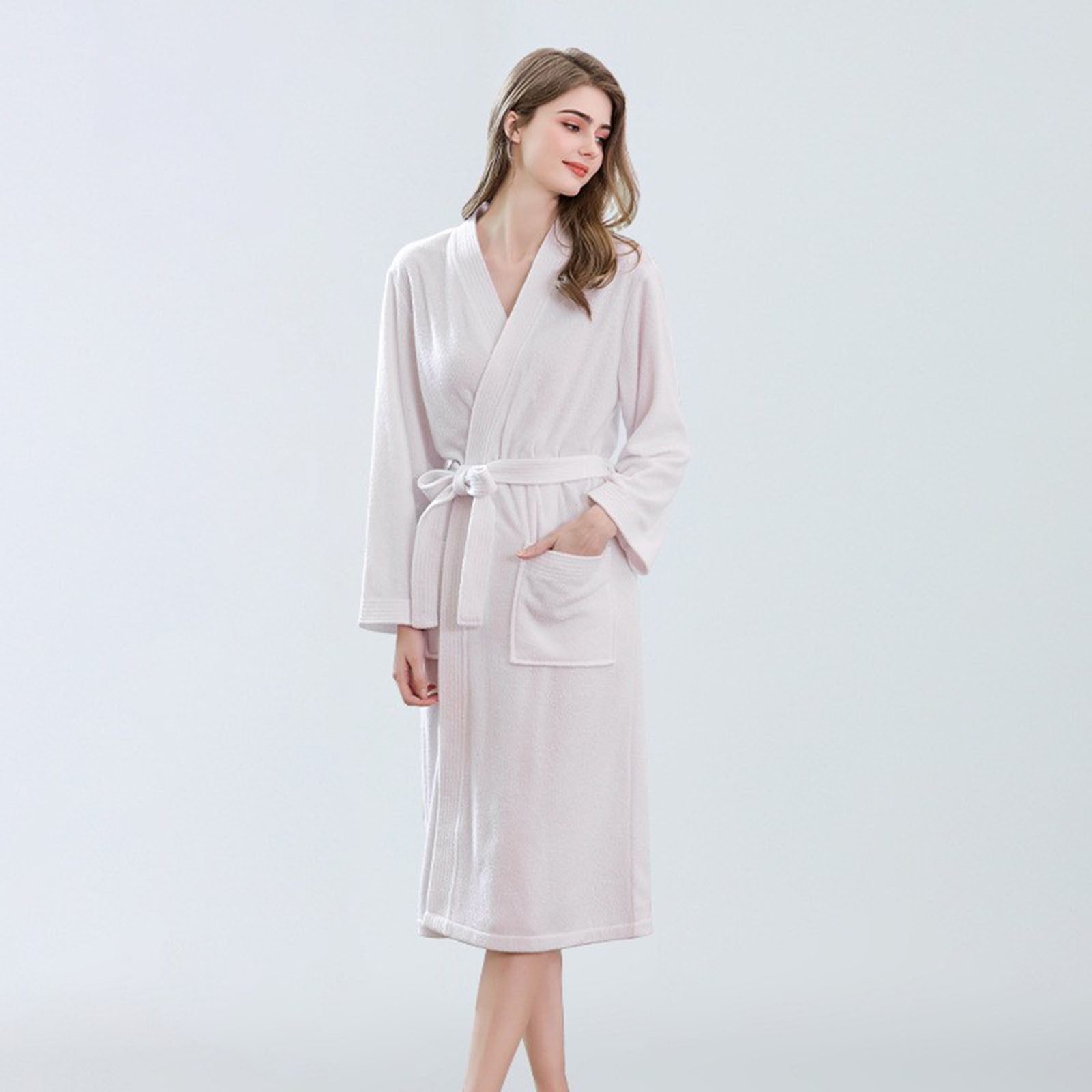 Dyfzdhu Robes for Women Fleece Robe Soft Shawl Collar Bathrobe Plush ...