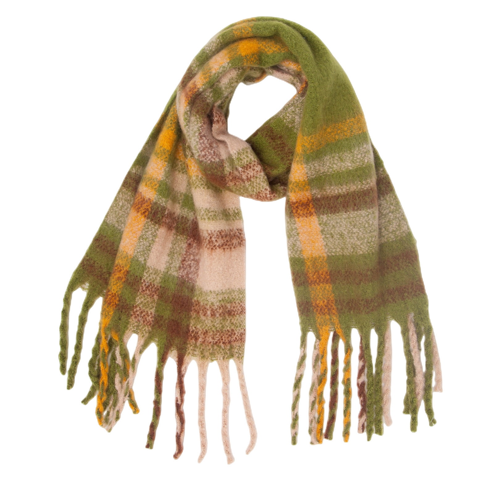 Dyfzdhu Scarf For Women Fashion Thermal For Fall Winter Classic Tassel ...