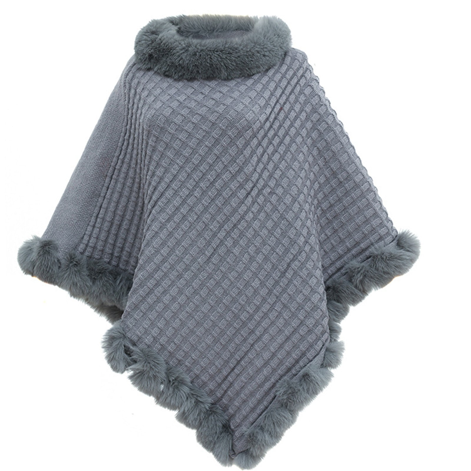 Dyfzdhu Scarf For Women Fashion Trim Poncho Elegant Cape Coat With ...