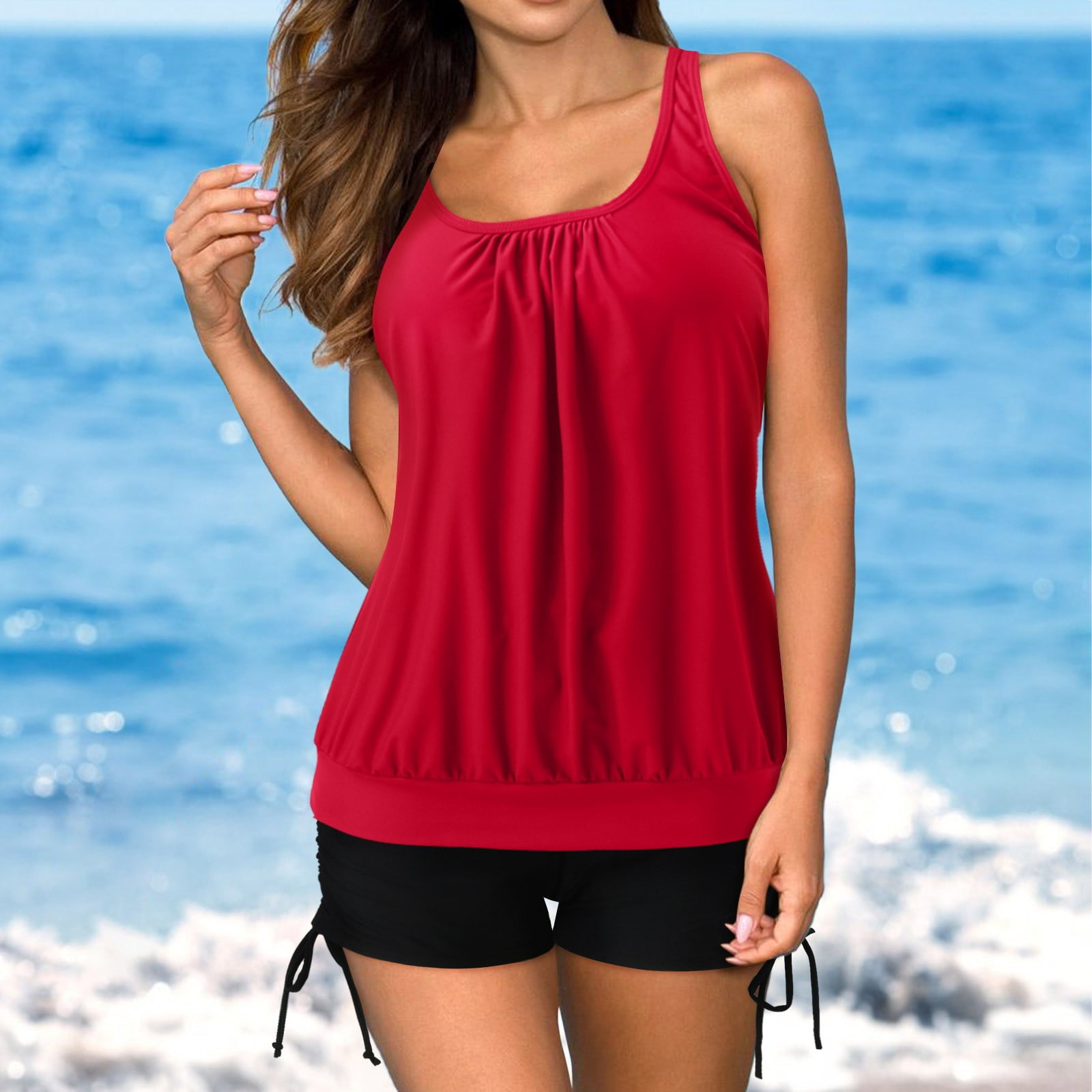 Dyfzdhu Tankini Swimsuits for Women 2 Piece Bathing Suits Floral ...