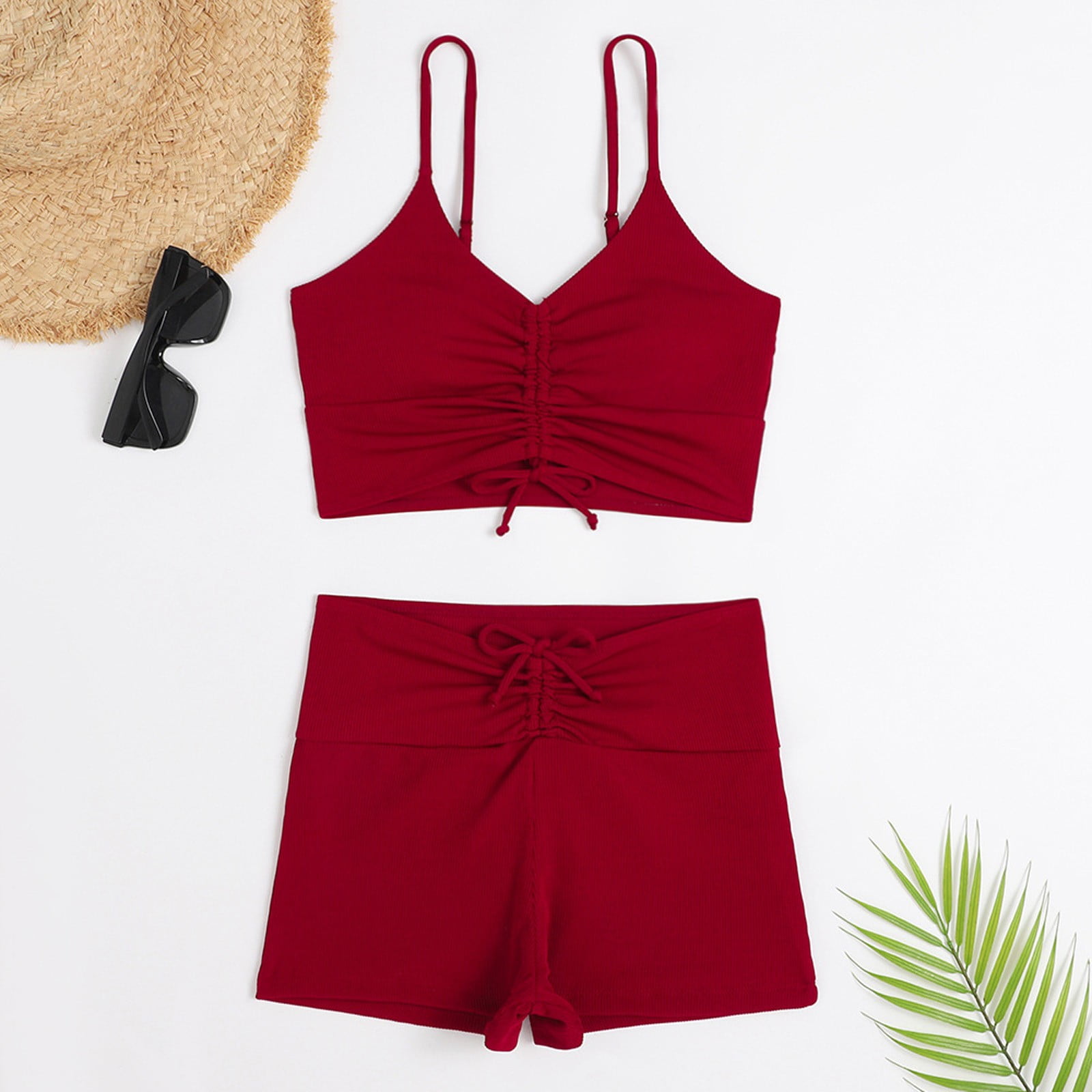 Dyfzdhu Tankini Swimsuits For Women Sexy Solid Color Stripe Swimwear