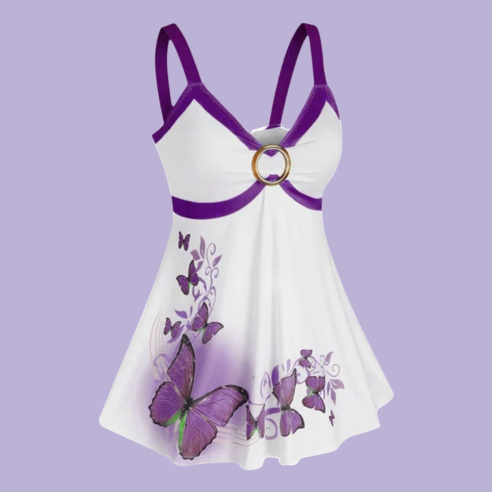 Dyfzdhu Tankini Tops for Women Swimwear Plus Size Trendy Butterfly ...