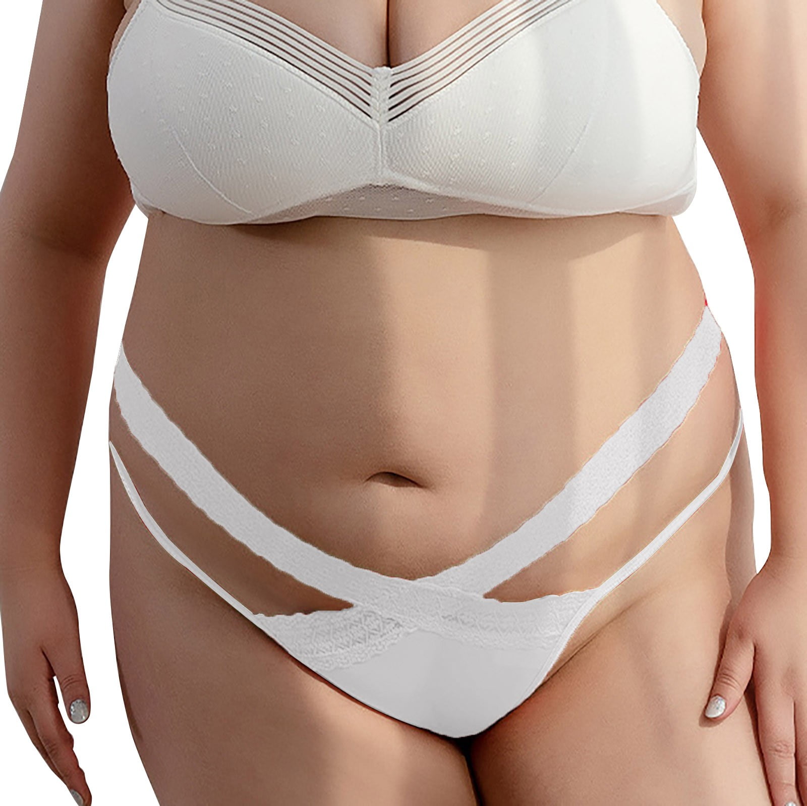 Dyfzdhu Thongs For Women Panties Plus Size Low Rise Sexy Lace Comfortable Seamless Thong