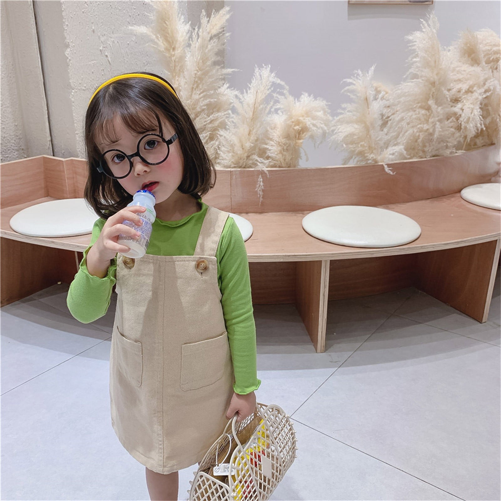 Dyfzdhu Toddler Girl Solid Color T Shirt Wavy Selvedge Long Sleeve Crew ...