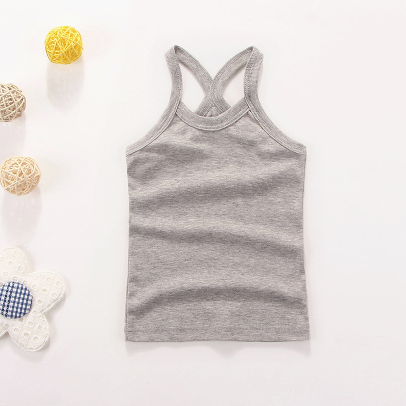 Dyfzdhu Toddler Kids Girls Dance Tank Top Racerback Crop Soild ...