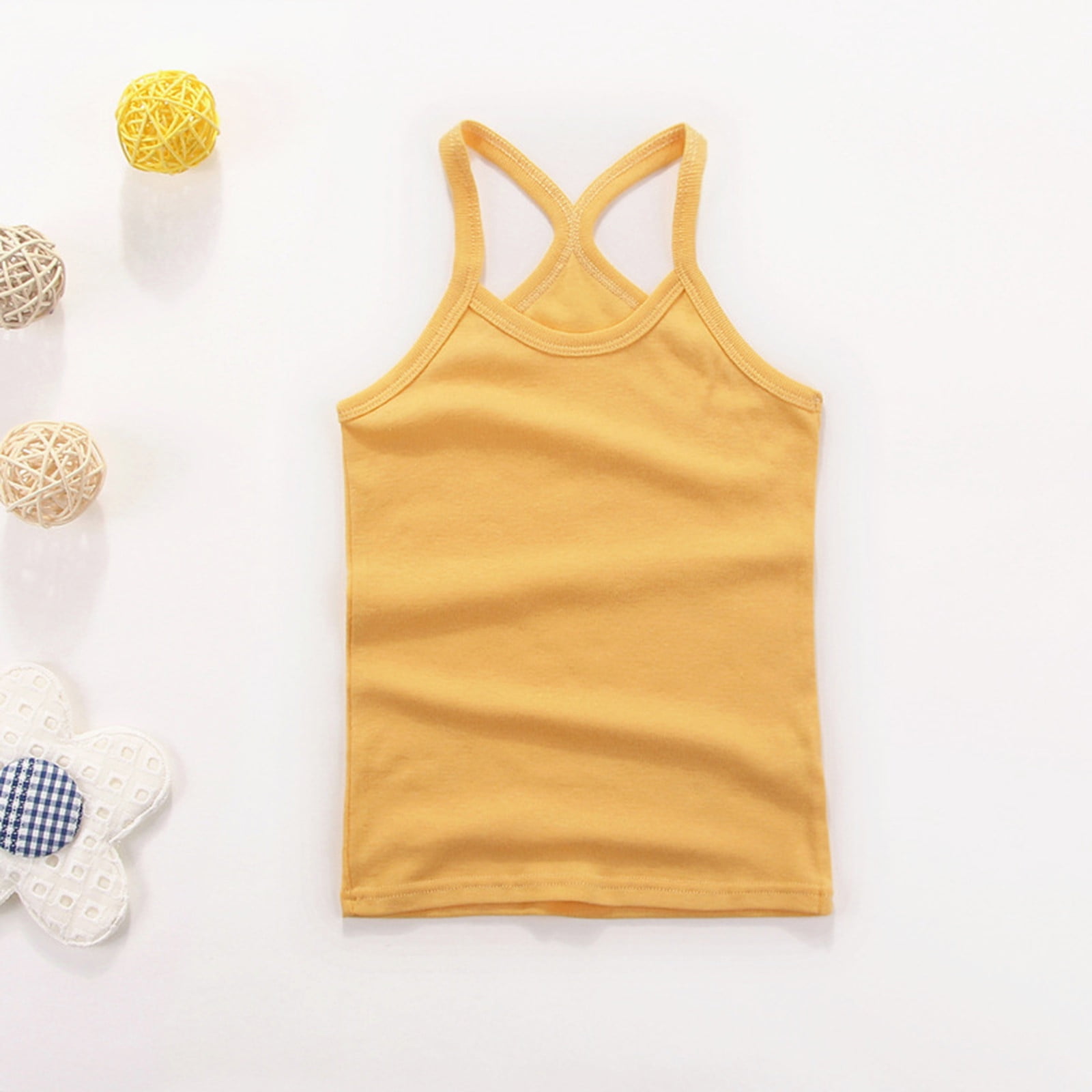 Dyfzdhu Toddler Kids Girls Dance Tank Top Racerback Crop Soild ...