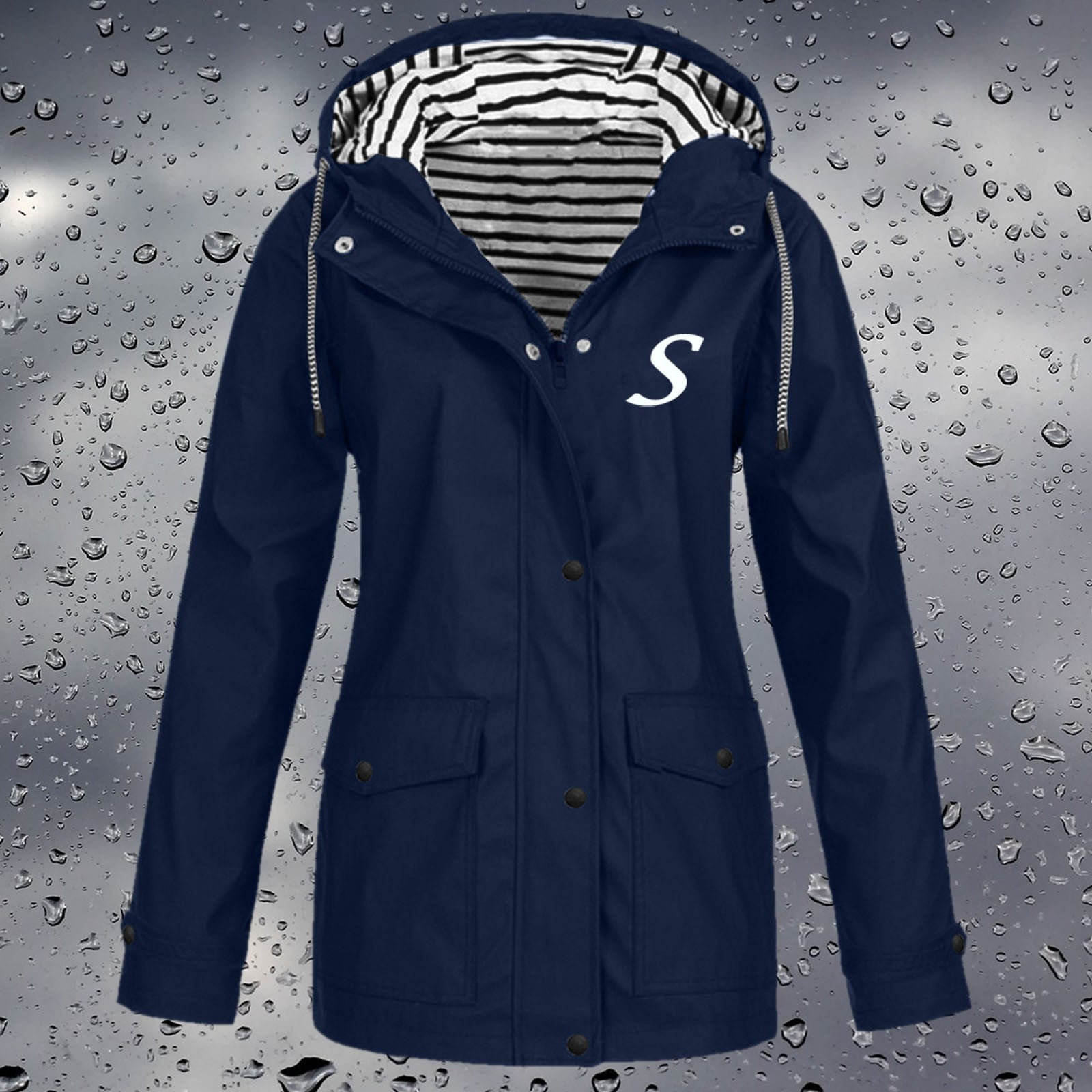 Dyfzdhu Waterproof Rain Jackets for Women With Hood Long Sleeve Outdoor ...