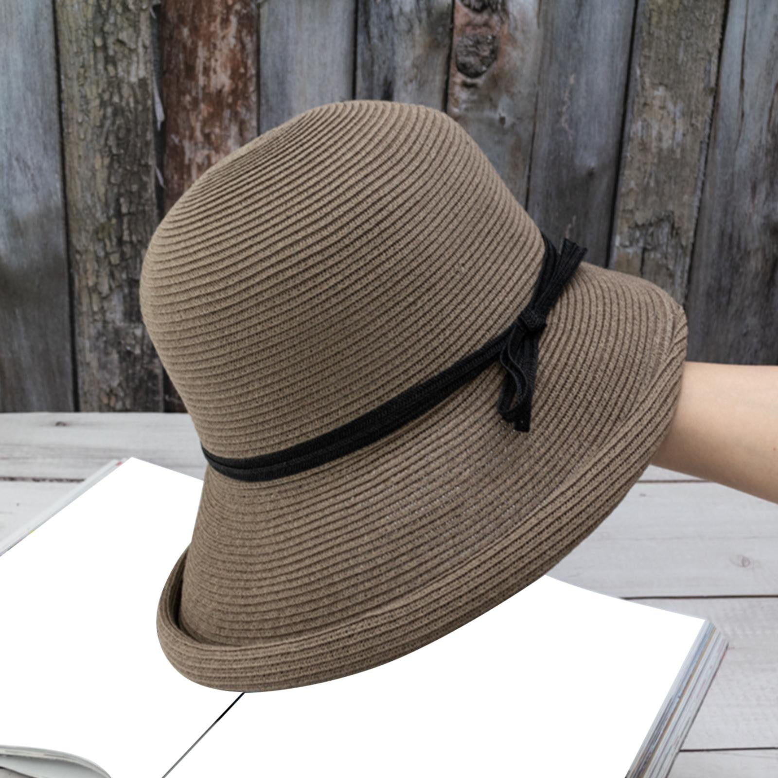 Dyfzdhu Women Bucket Hat Trendy Summer Bowler Sunblock Curly Rimmed ...