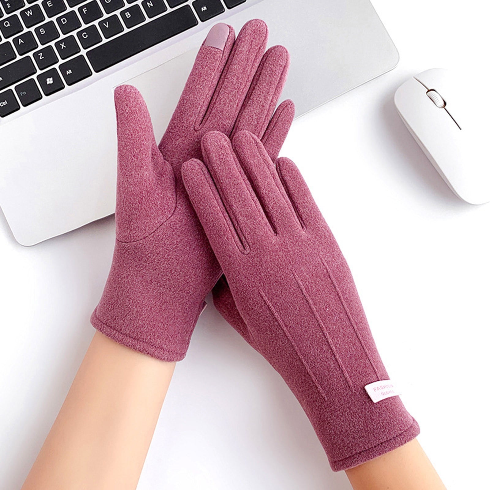 Dyfzdhu Women Fall Winter Keep Warm Screen Thin Gloves Cycling Drive ...