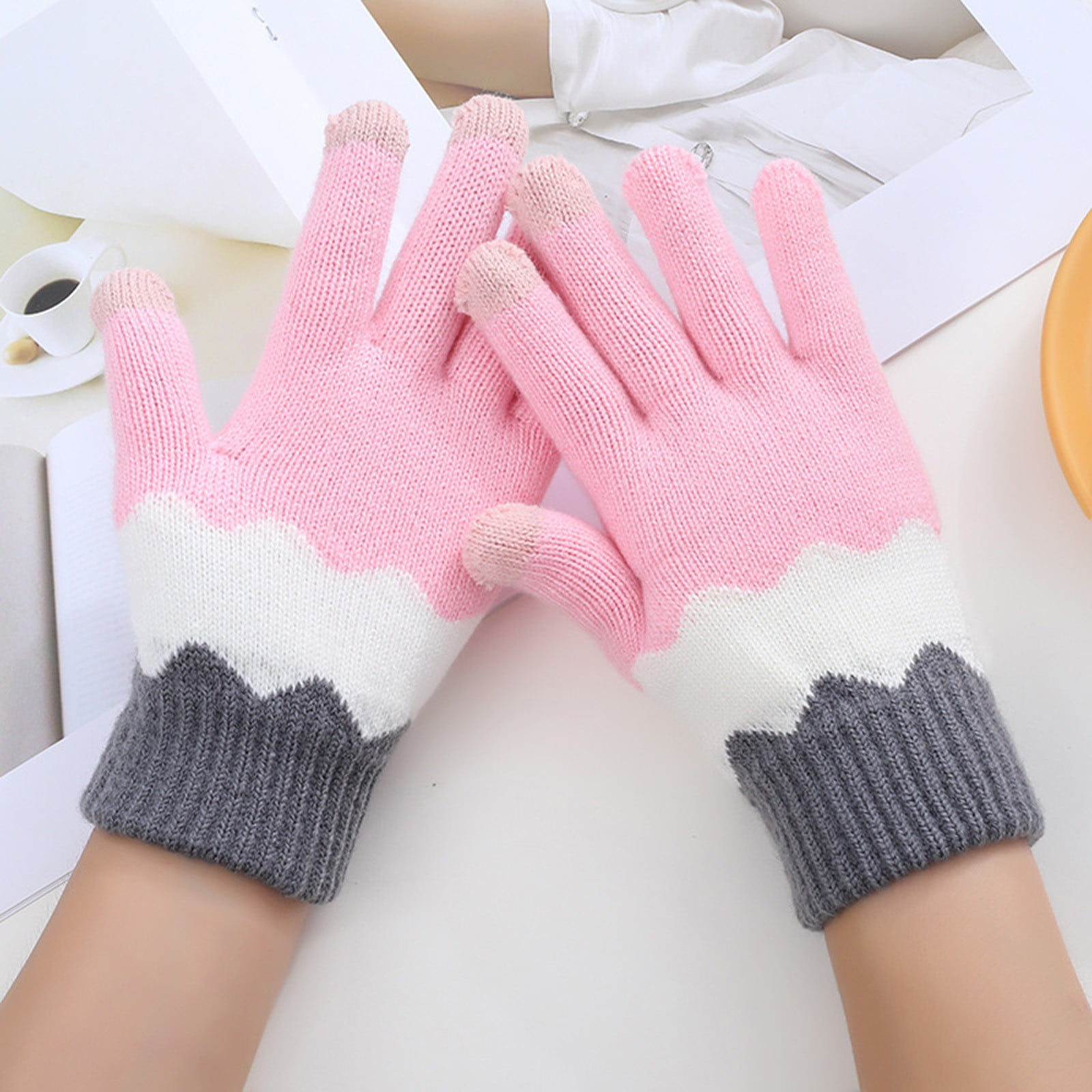 Dyfzdhu Women Men Touch Screen Gloves Warm Stretch Knitted Gloves ...