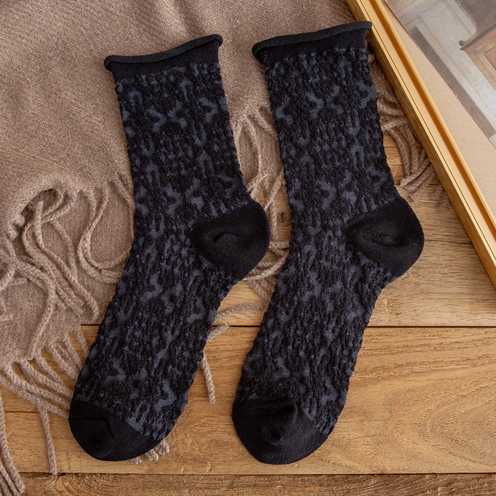 Dyfzdhu Women New Socks Rolled Edge National Wind Tube Socks Japanese ...