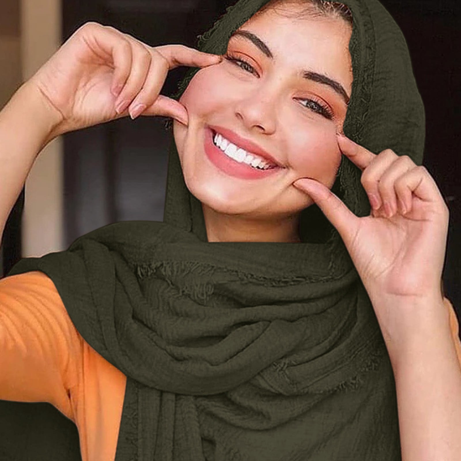 Dyfzdhu Womens Casual Solid Turban Headwear Muslim Islamic Turban Scarf ...
