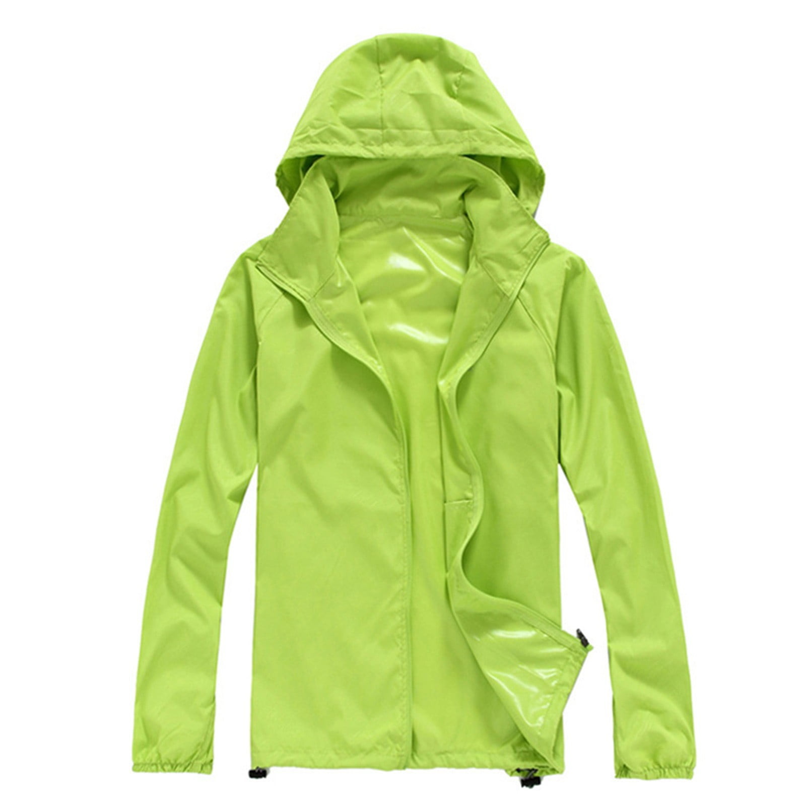 Dyfzdhu Womens Waterproof Rain Jacket Long Sleeve Hooded Zip Up Outdoor ...