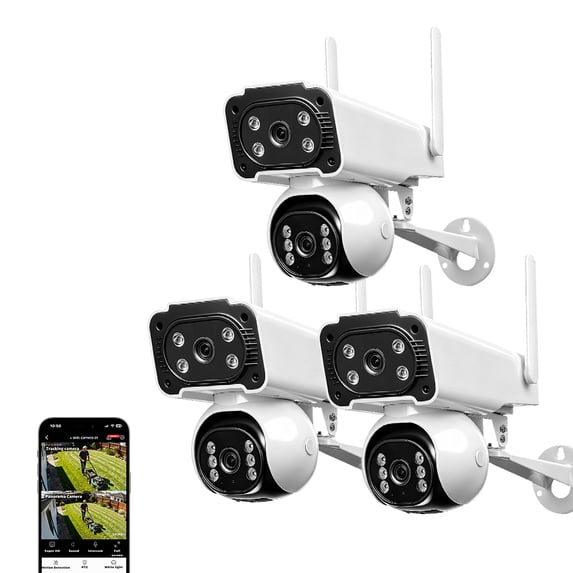 Dygoophy® 3×4K Dual Lens Security Camera Outdoor, Surveillance Camera ...