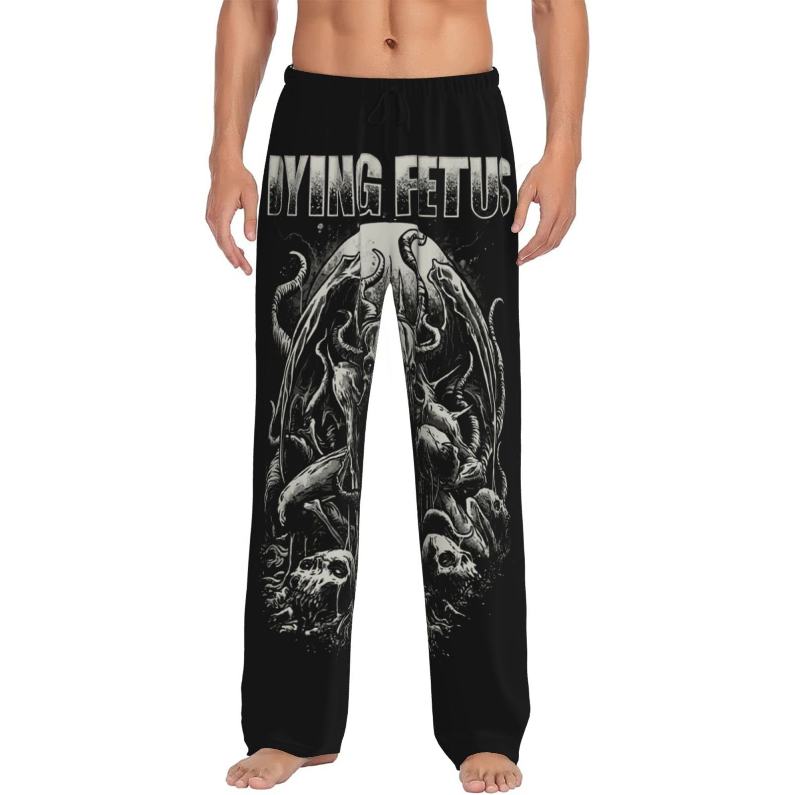 Dying Fetus Anime Cartoon All-Over Print Men'S Black Pajama Pants ...
