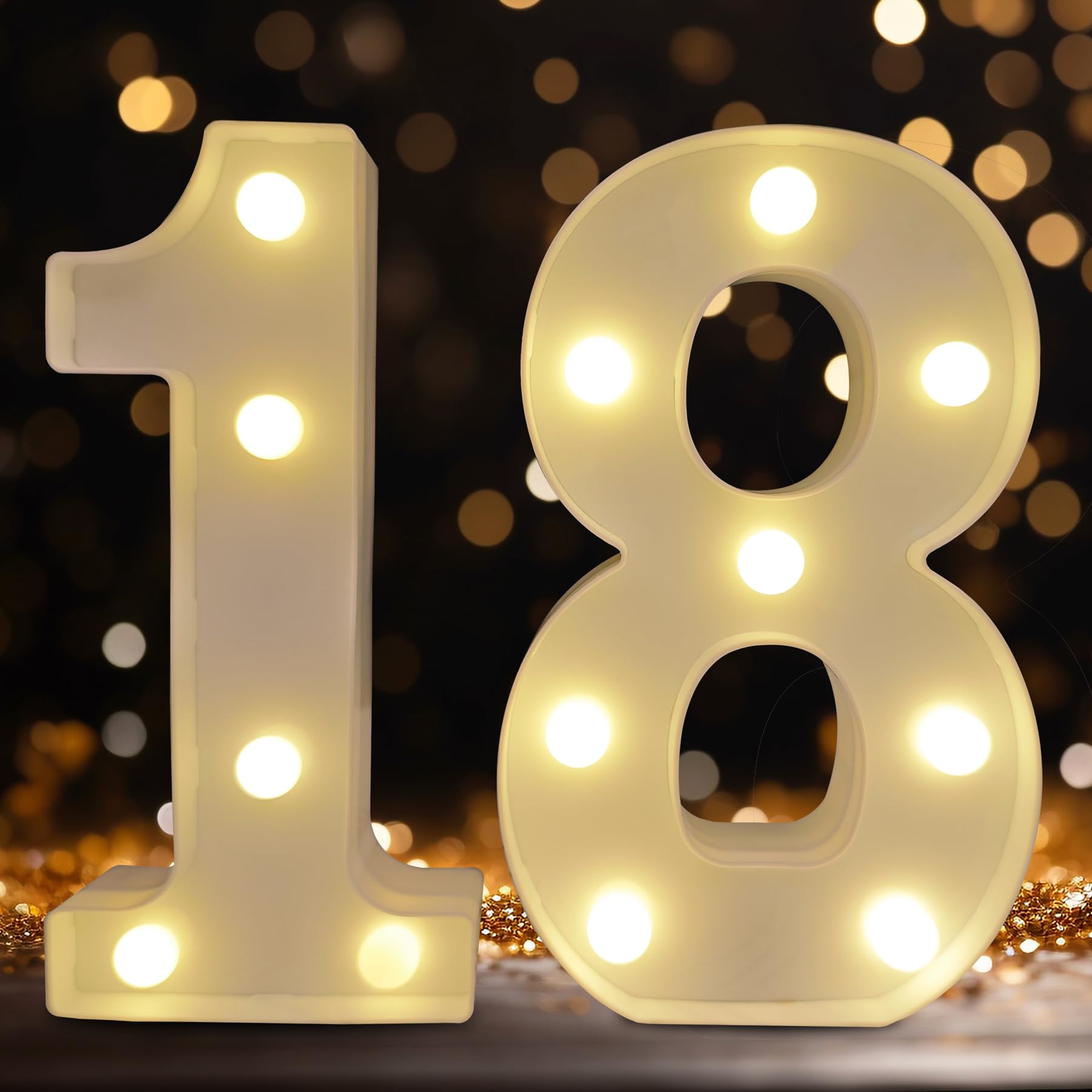 DyingSwan Led Light Up Numbers, 18th AFN1Birthday Decorations Light Up ...