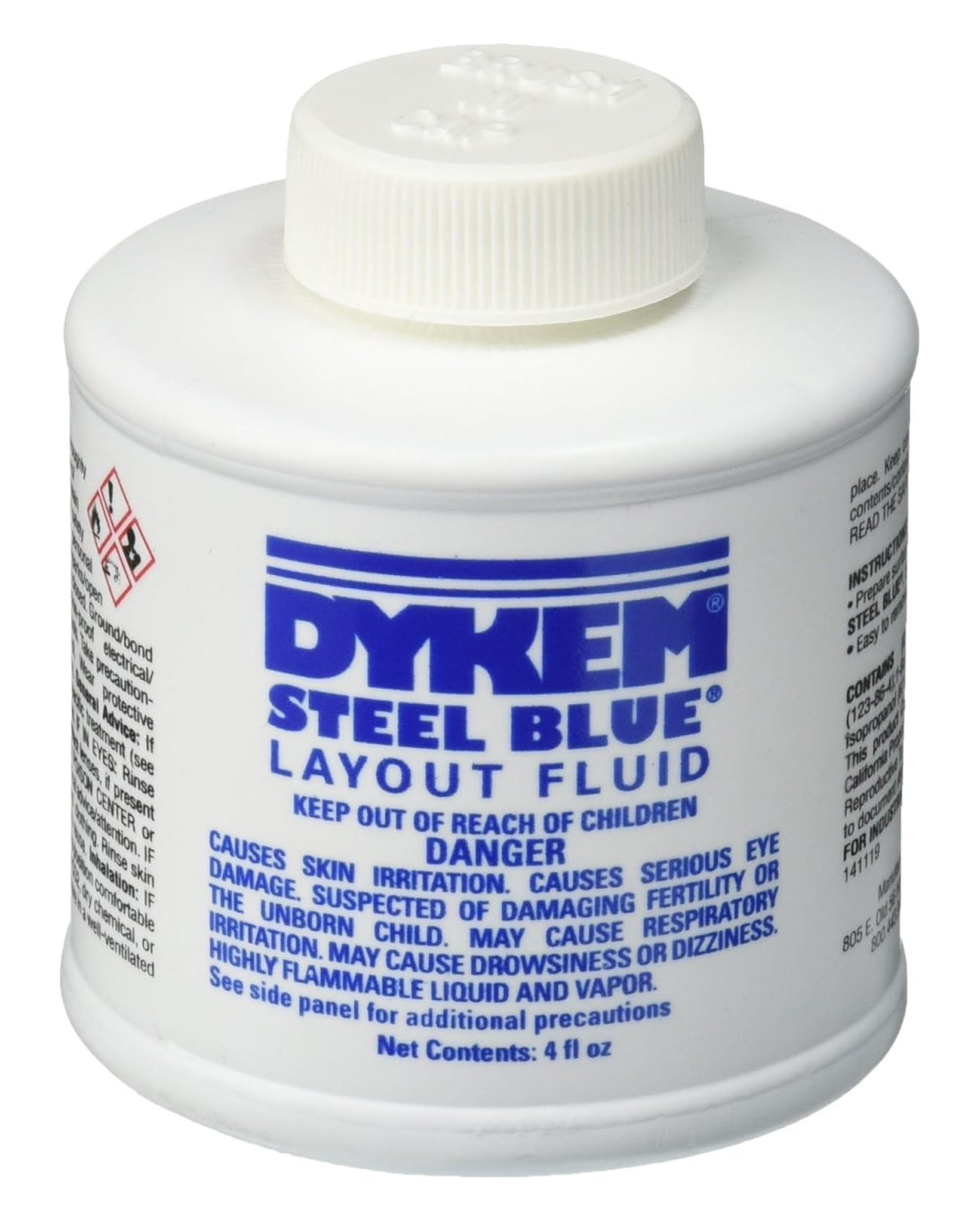 Dykem 80300 Steel Blue Layout Fluid, Brush-in- (4oz) - Walmart.com