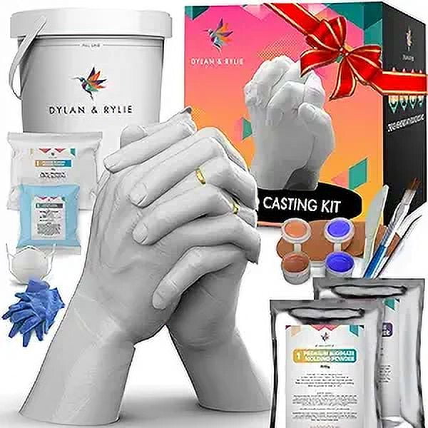Dylan & Rylie Hand Casting Kit Couples - Plaster Hand Mold Casting Kit ...