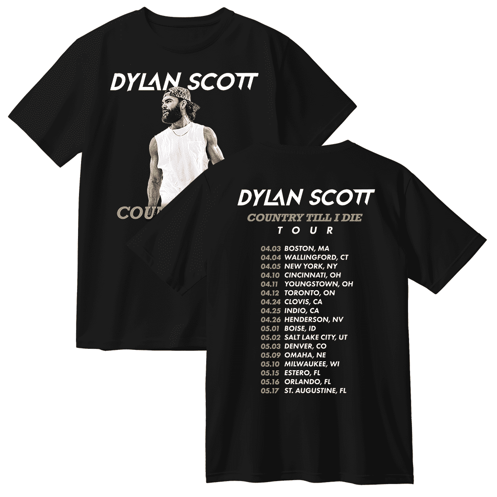 Dylan Scott ‎Country Till I Die Tour Cotton Tee Women Men Short Sleeve ...