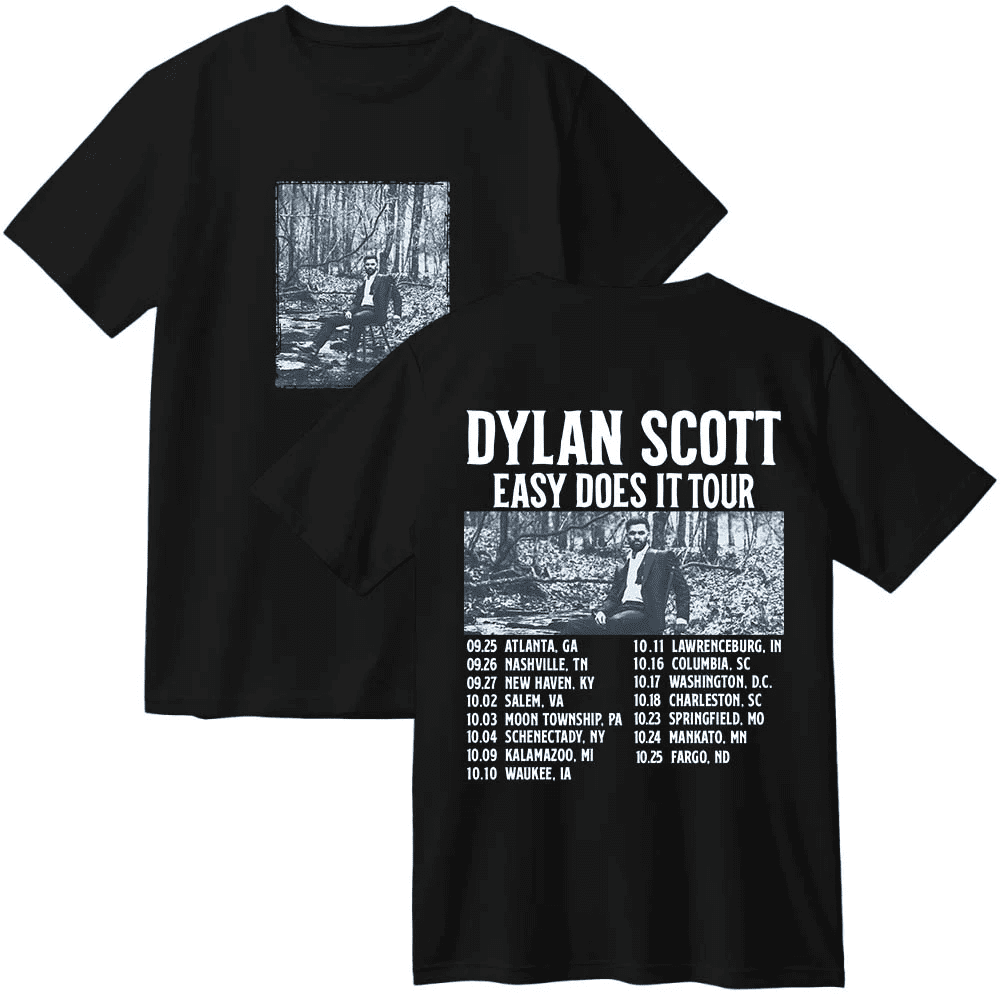 Dylan Scott Easy Does It Tour Cotton T-shirt Women Men Short Sleeve ...