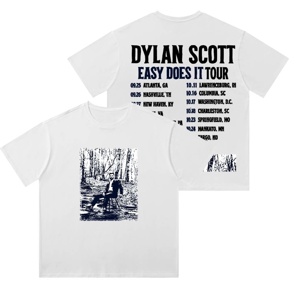 Dylan Scott Easy Does It Tour Vintage Wash T-Shirts Women Men Cotton ...