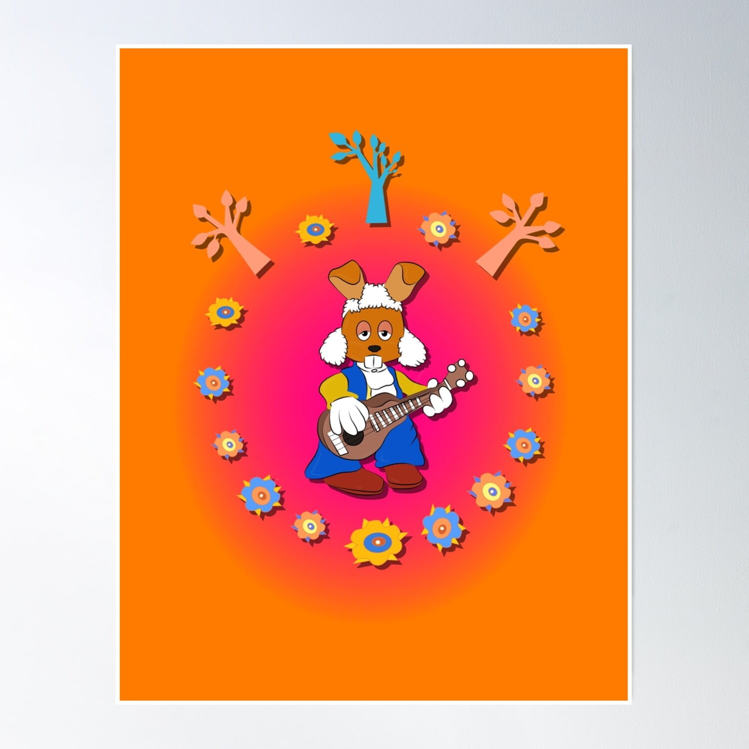 Dylan The Rabbit Poster Wall Art, Modern Wall Decor, 8x12 UNFRAMED ...