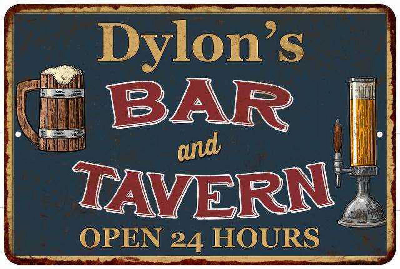 Dylon's Green Bar & Tavern Rustic Sign 8 x 12 Matte Finish Metal ...