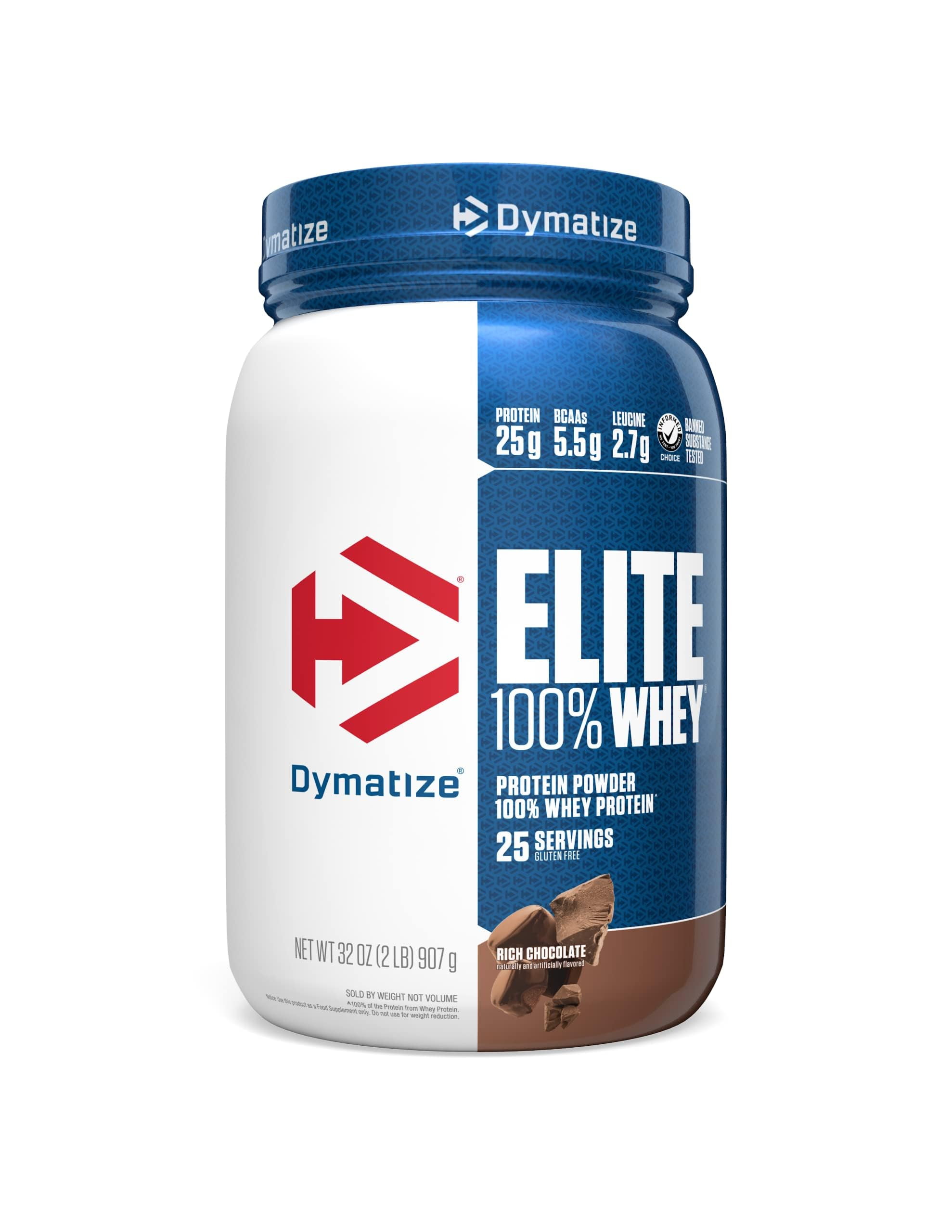 Dymatize Elite 100% SCH4 Whey Protein Powder, Chocolate, 25g of Protein ...