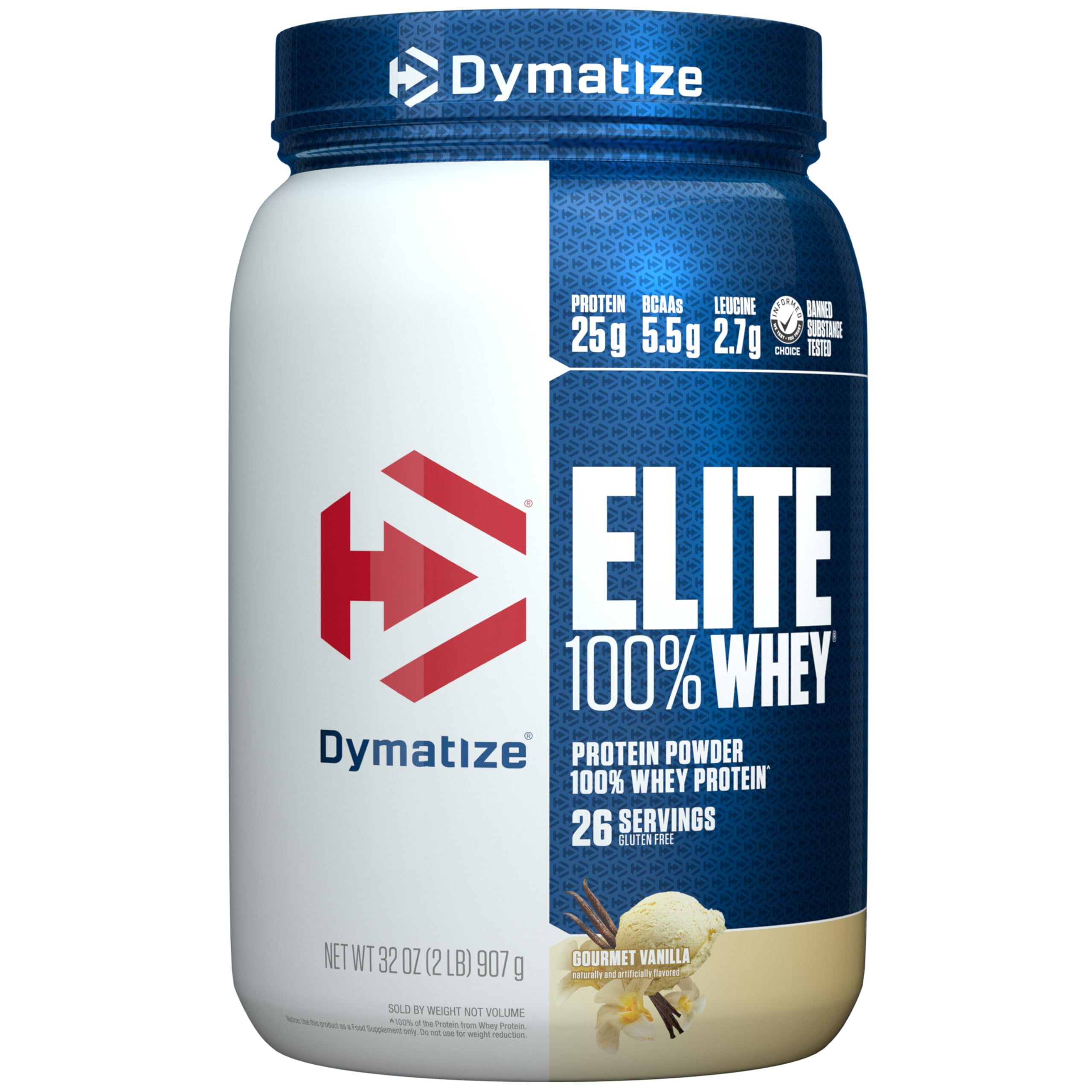 Dymatize Elite 100% Whey Protein Powder, L-Leucine, Quick Absorbing ...