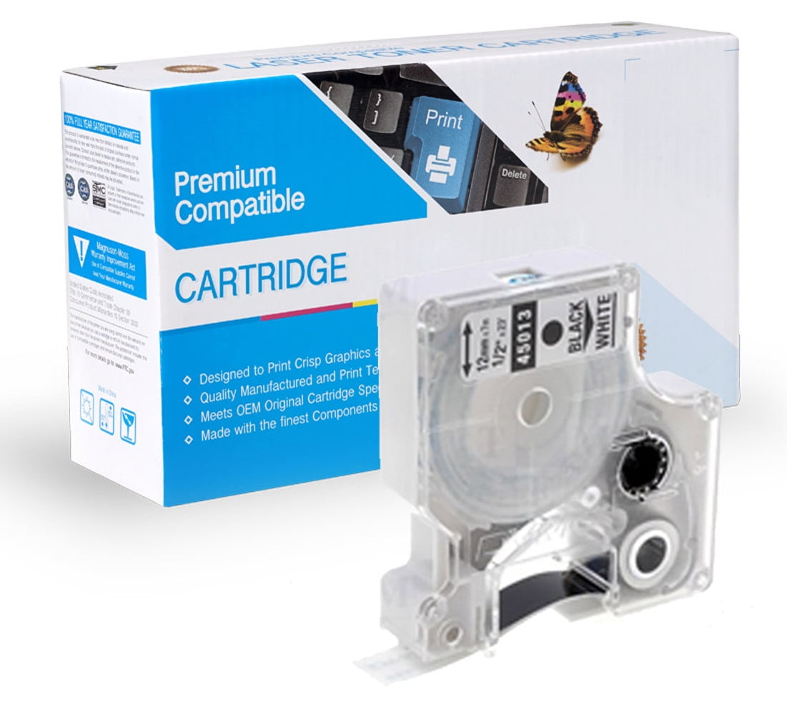 Dymo 45013 Compatible Label Cartridge 1/2" x 23' Black on White ...