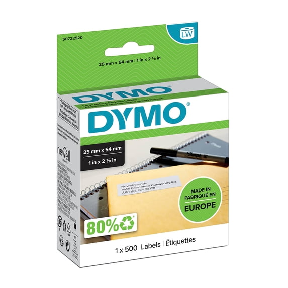 Dymo Authentic Lw Large Return Address Labels, 25Mm X 54Mm, Self ...