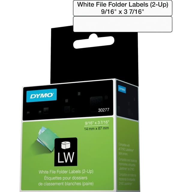 Dymo, DYM30277, White 2-Up File Folder Labels, White - Walmart.com