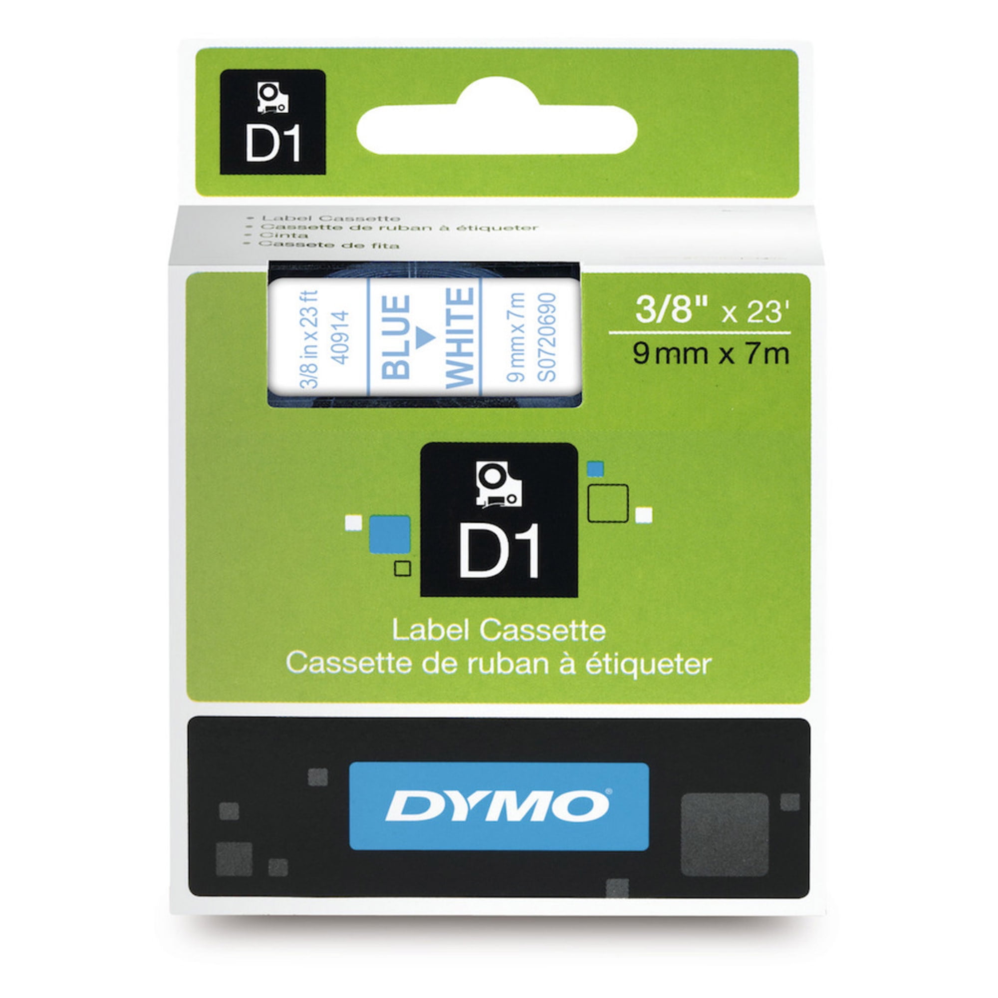 Dymo Label Tape, Removable, 3/8", Blue/White - Walmart.com