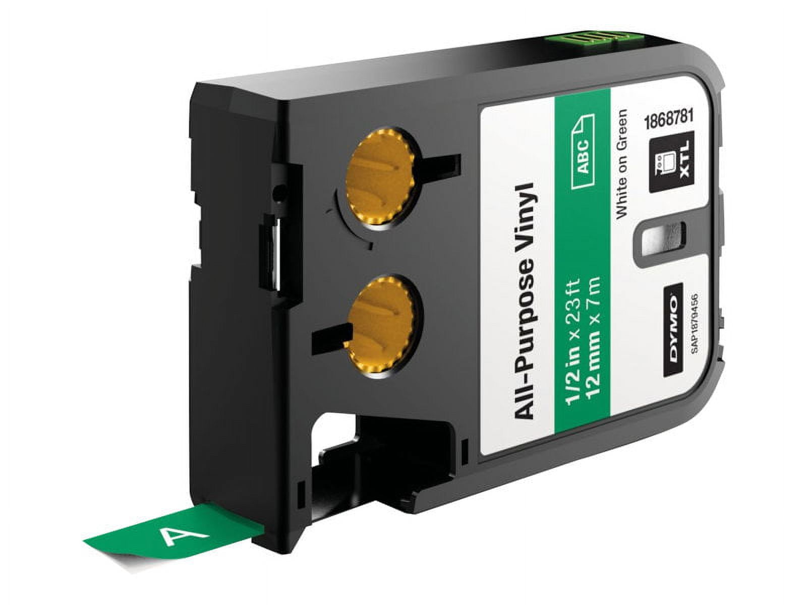 Dymo xtl vinyl labels white/green 1/2" x 23' - Walmart.com