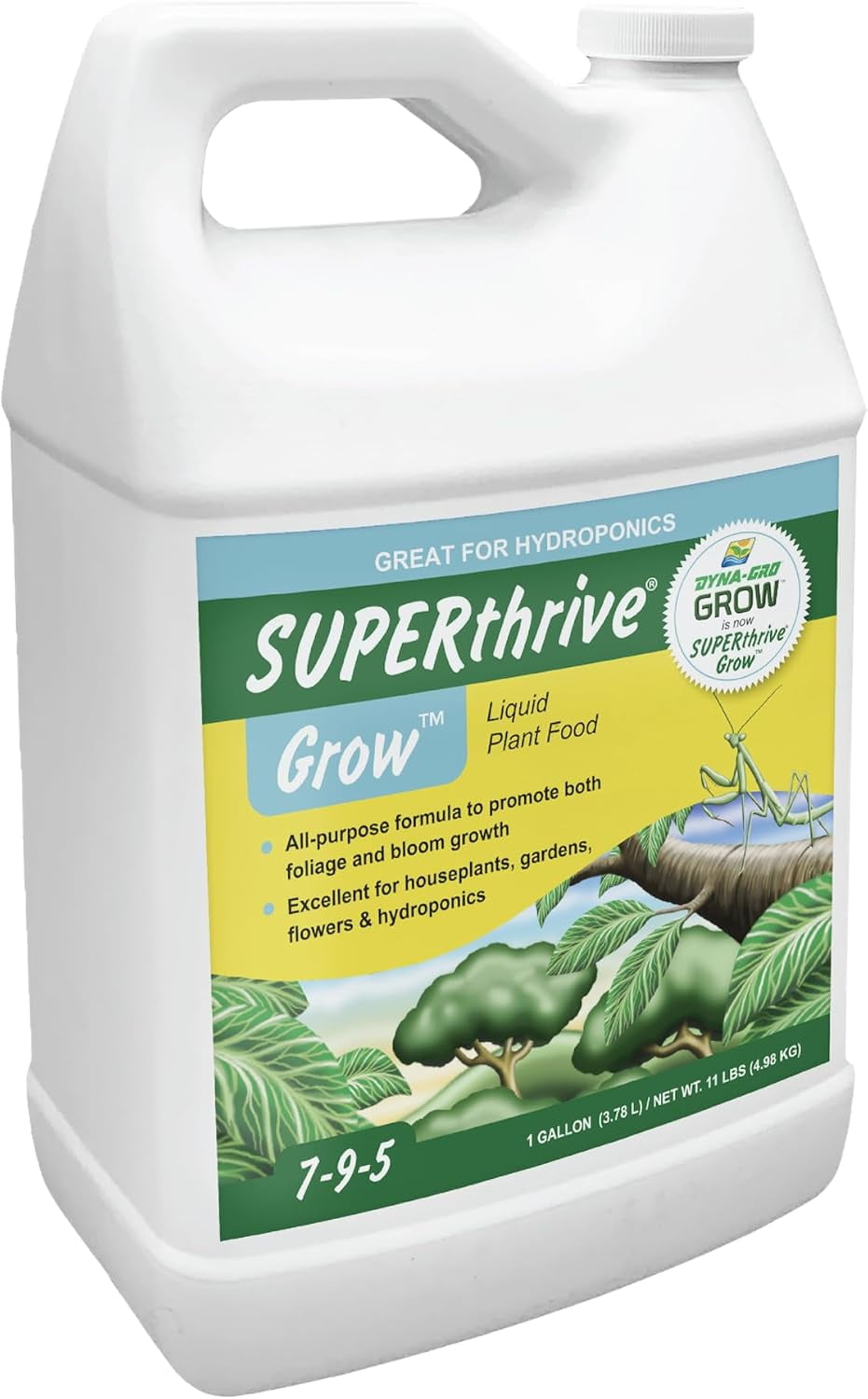 Dyna-GRO 719005 Gro-100 Grow 7-9-5, 1-Gallon Plant Food, 1 Gallon, 1 ...