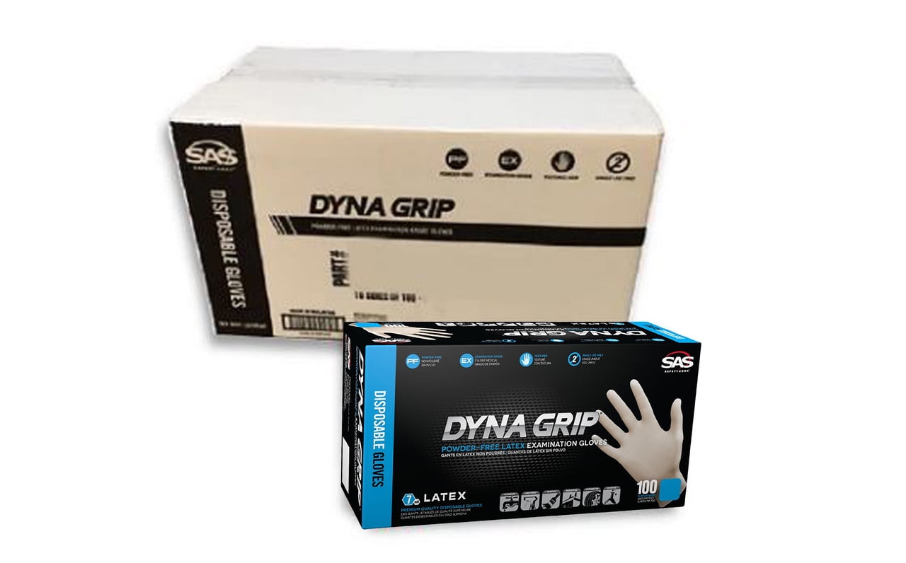 Dyna Grip 650-1001 Powder-Free Exam Grade Latex Disposable Gloves - 7 ...