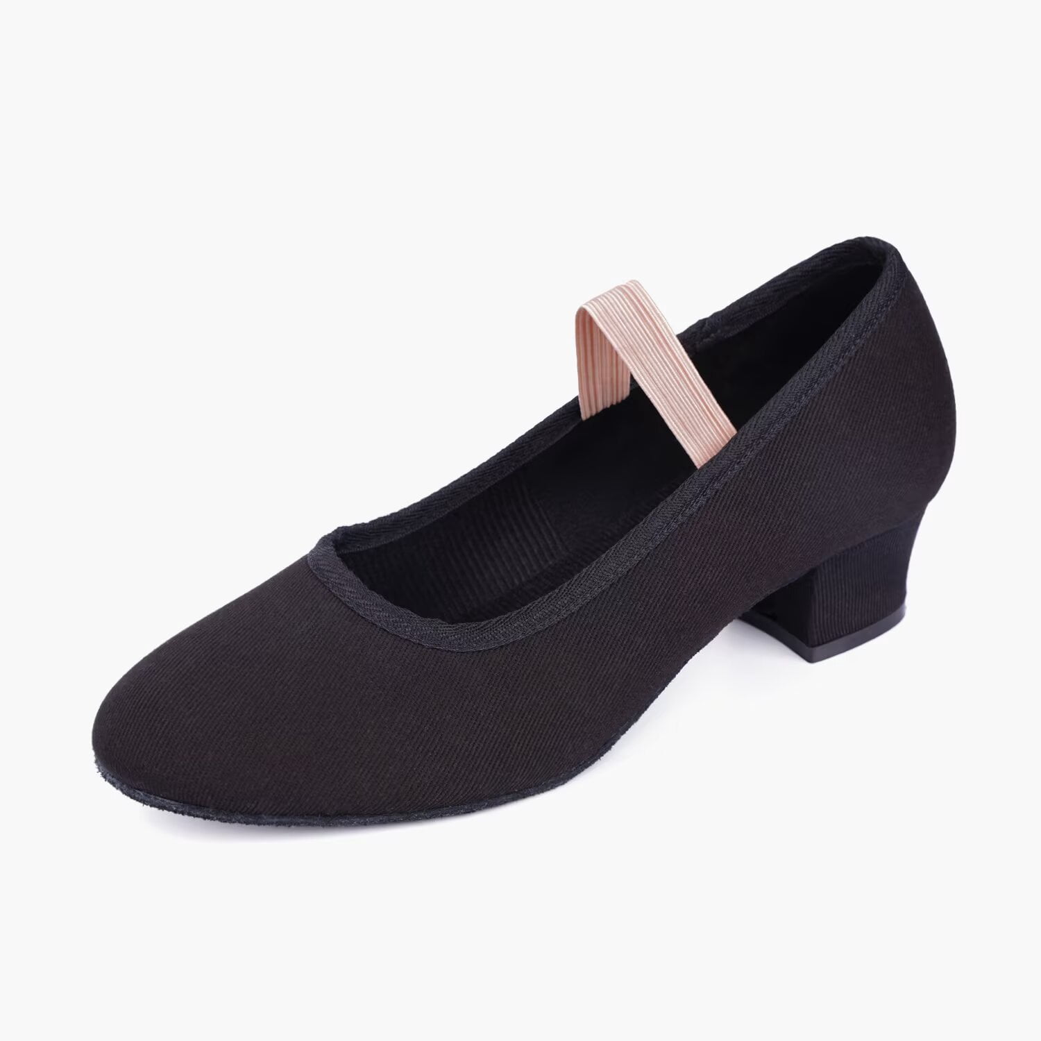 Dynadans Canvas Character Shoes 1.5" Heel Elastic Strap Dance Shoes ...