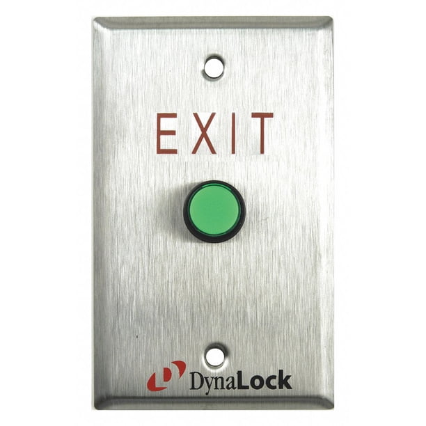 Dynalock Push to Exit Button,SS,Green 6115M - Walmart Business Supplies