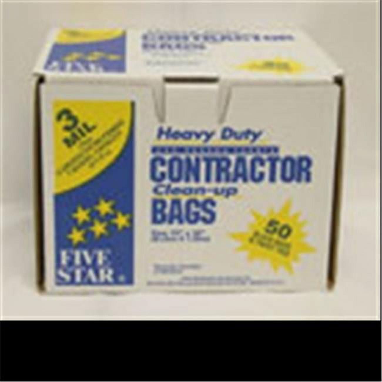 Dynamic 03500 42 Gal 3mil Black Heavy Duty Contractor Trash Bag 50Ct ...
