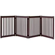 32 Inch 3 Panel Walk-Through Free Standing EZ Gate - Mahogany - Walmart.com