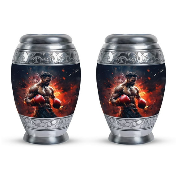 Dynamic Boxer Ready For Action - Miniature Urn - Memorial Ash Urn - 3 ...
